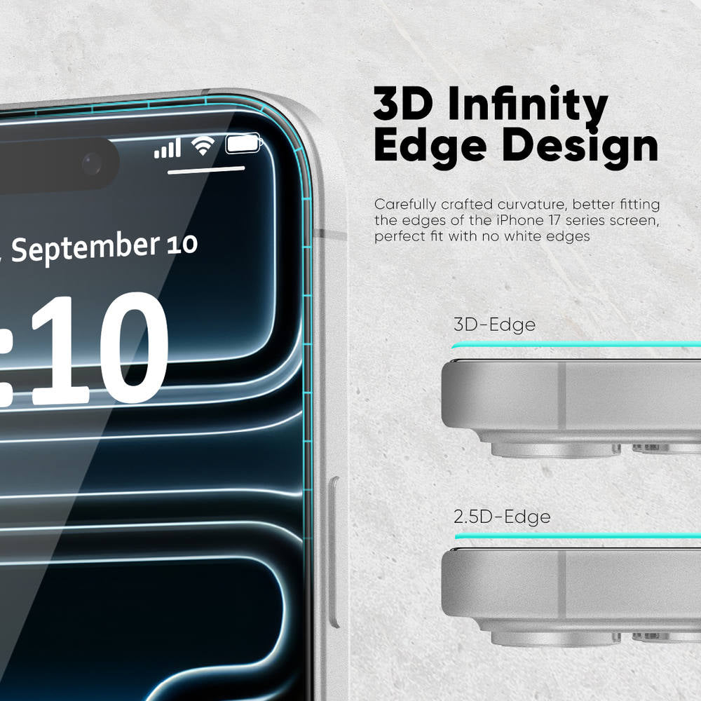 FLOLAB Best iPhone 17 Screen Protector Infinity Edge & Anti Reflective
